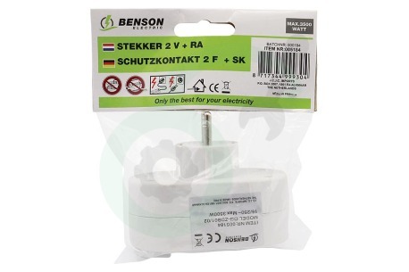 Universeel 005184 Verdeelstekker 2 x Randaarde verticaal